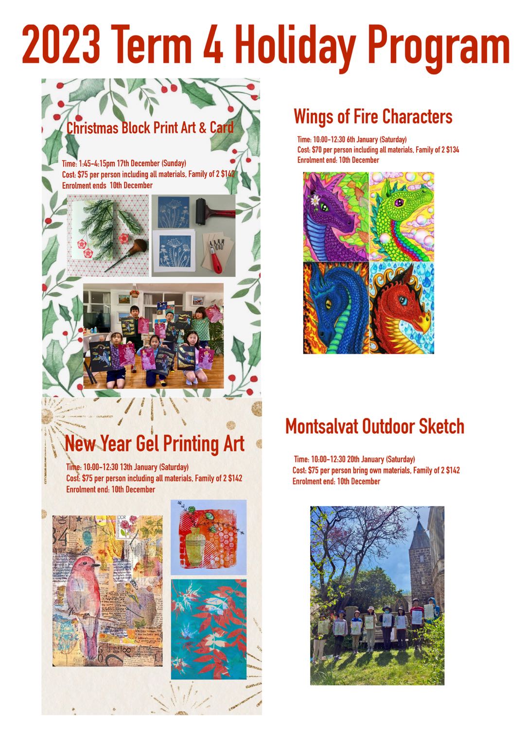 2023 Summer Holiday Program – Tamm Studio